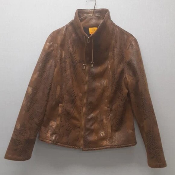 Ruby Rd. | Jackets & Coats | Ruby Rd Womens Size 4 Brown Full Zip Faux ...